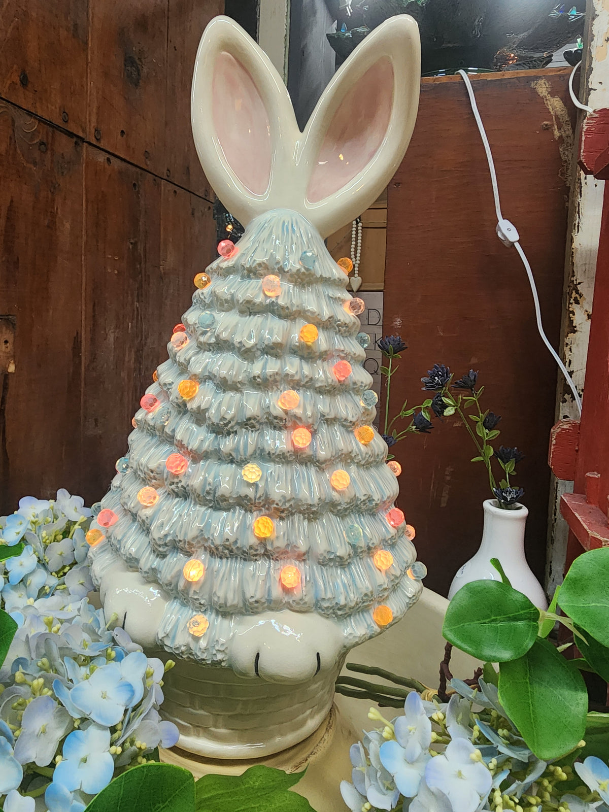 Easter Bunny Blue Ceramic Tree – Now and Then of Rockmart, Inc