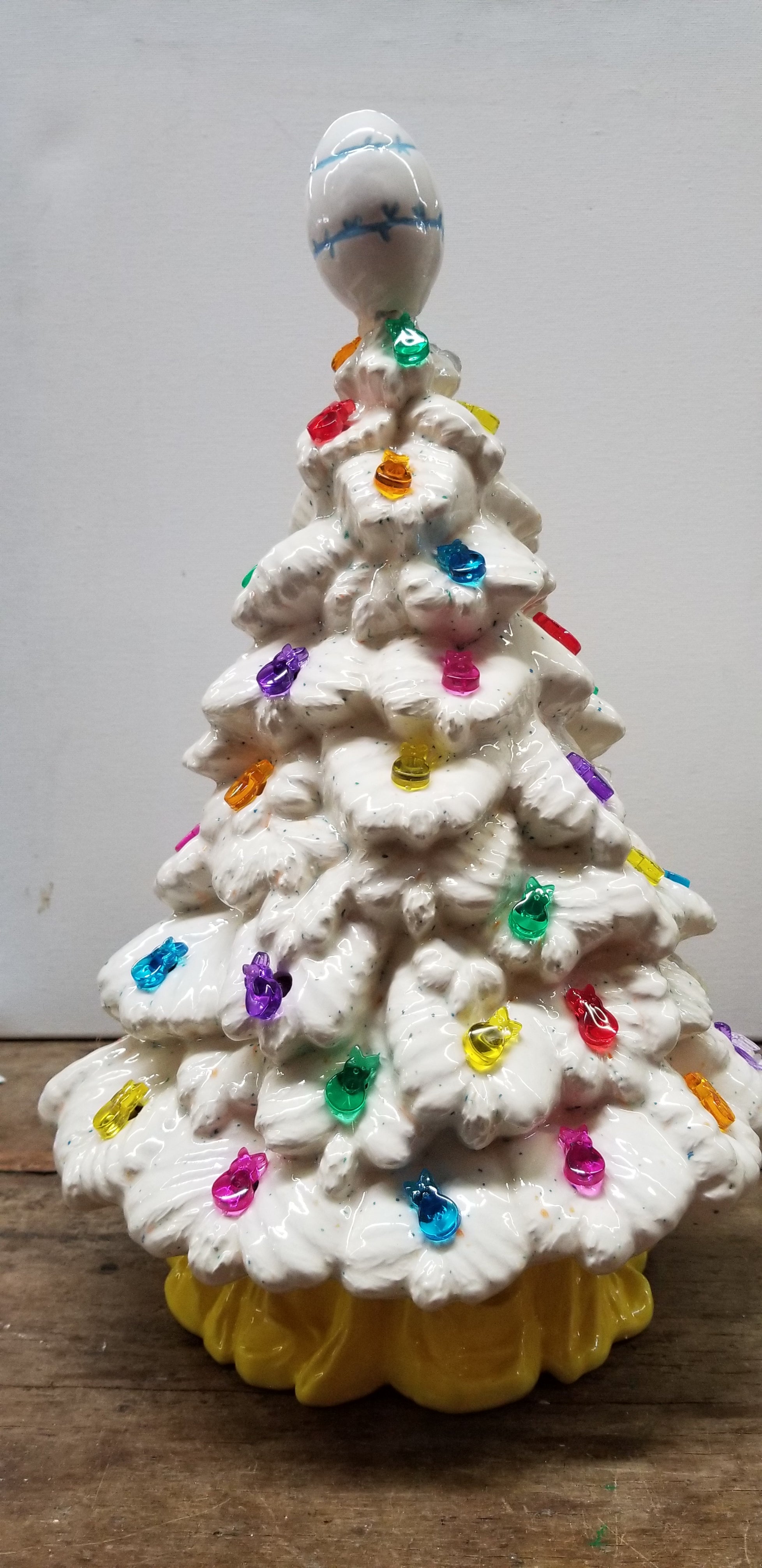 Ceramic Tree with Easter Bunnies and Egg Topper – Now and Then of ...